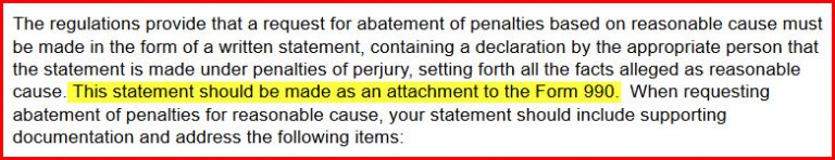 Should You Attach A Reasonable Cause Statement to a Late-Filed Form 990 ...